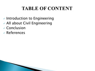 Fundamentals of Civil Engineering (Eng233 assignment) | PPTX