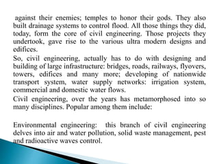 Fundamentals of Civil Engineering (Eng233 assignment) | PPTX