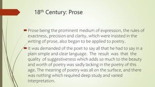 ENG301 Eighteenth Century English Literature | PPTX