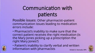 MEDICATION SAFETY AND COMMUNICATION SKILLS. pptx | PPT