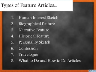 Campus Journ - Feature Writing | PPTX