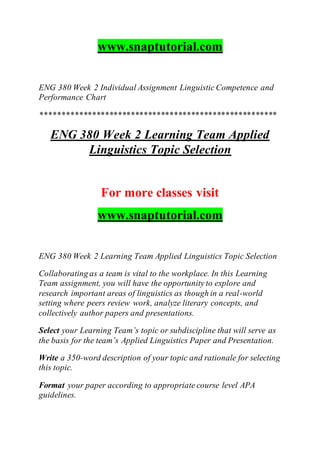 Eng 380 Education Redefined-snaptutorial.com