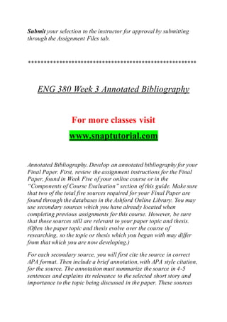 Eng 380 Education Redefined-snaptutorial.com