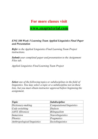 Eng 380 Education Redefined-snaptutorial.com