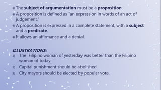THE ART OF ARGUMENTATION AND DEBATE | PPTX