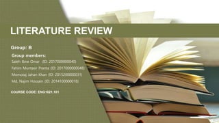 Presentation on Literature Review | PPT | PPTX