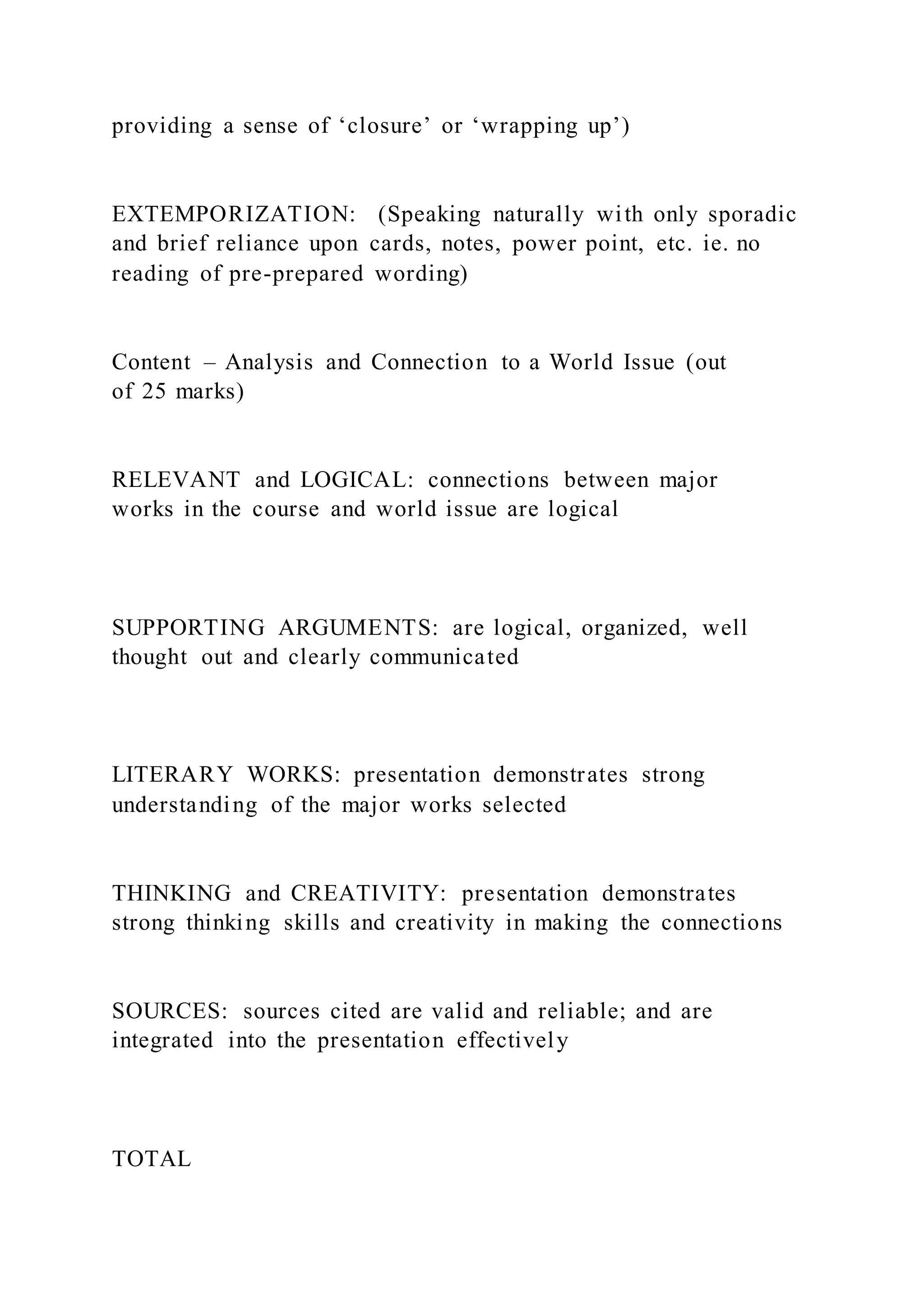 ENG3U Final Oral Presentation • This presentation is yo | DOCX