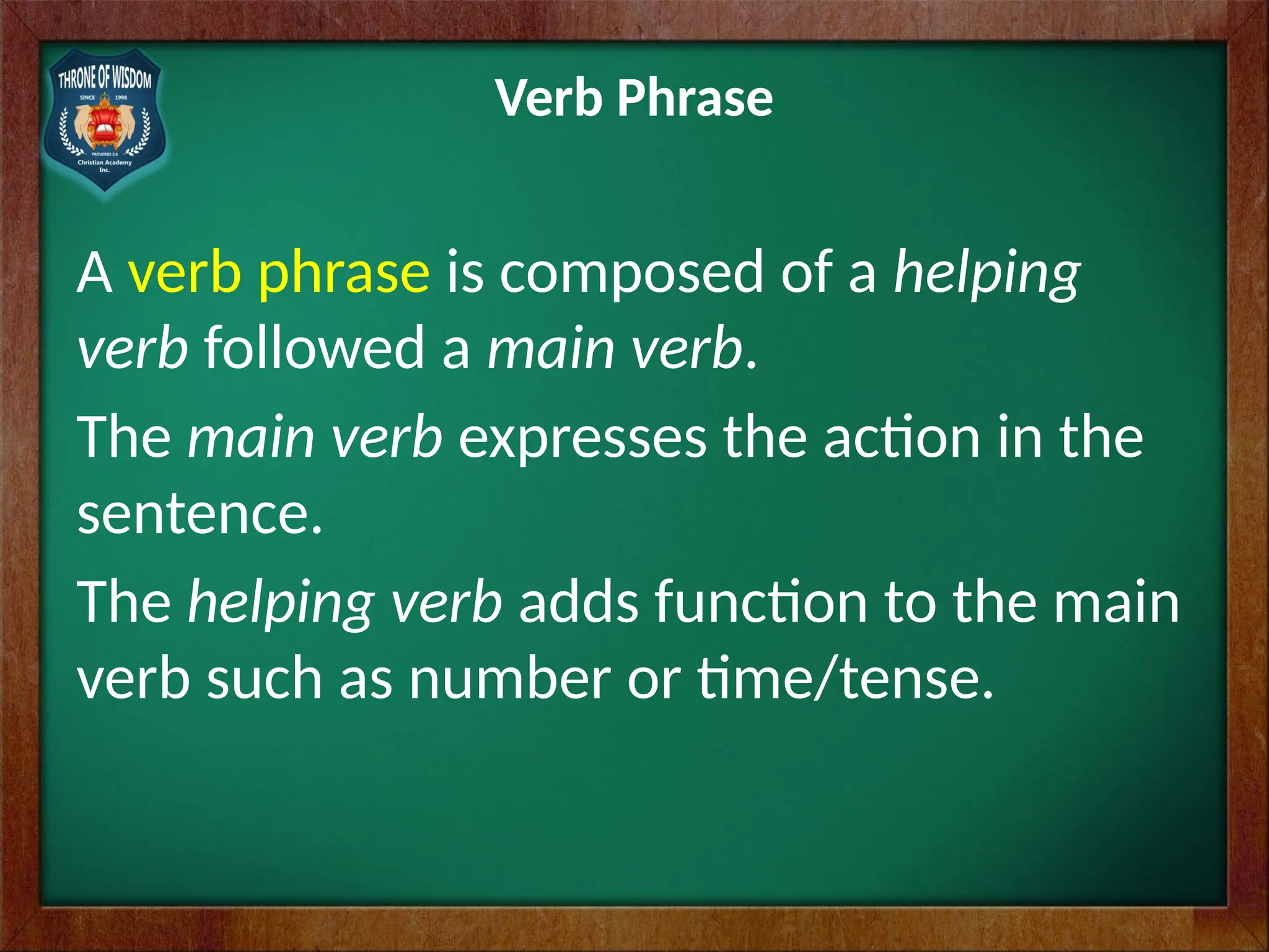 ELEMENTARY ENGLISH 4_Verb Phrase and Its Parts | PPT