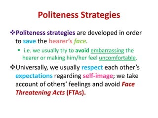 Eng 429 -_chapter_3_-_politeness_theory_and_discourse | PDF