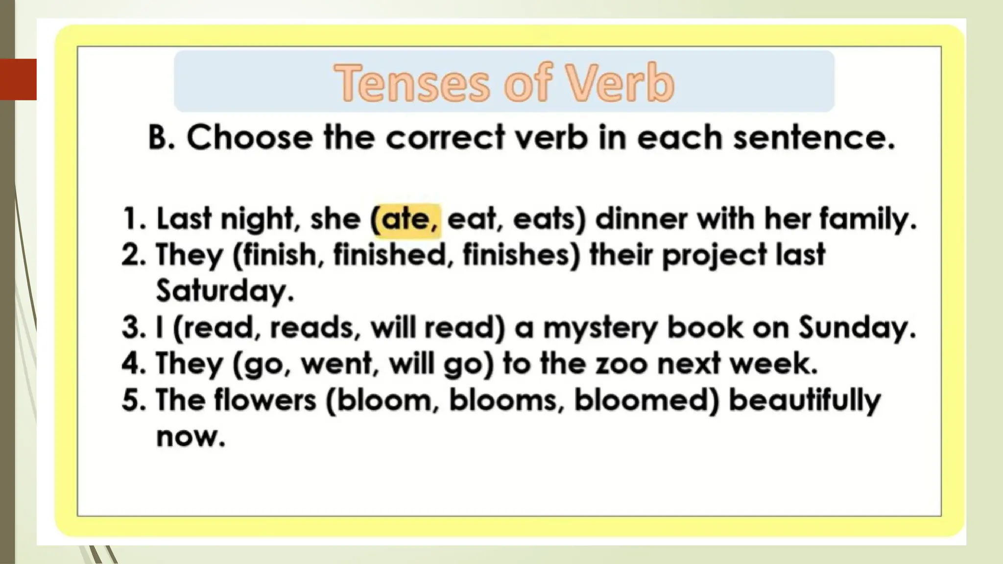 VERBS,TENSES OF VERBS, VOICE OF VERBS, ADJECTIVES | PPTX