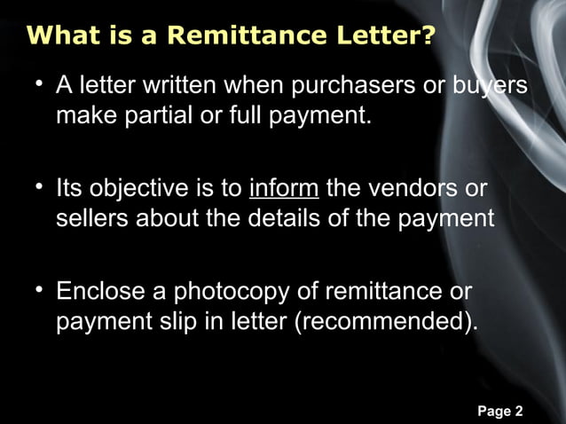 How to make a Remittance letter | PPT | Business | Business and Finance