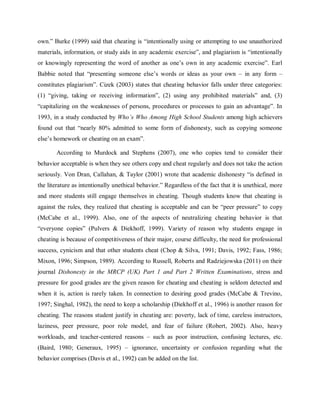Research Paper on Academic Cheating | PDF