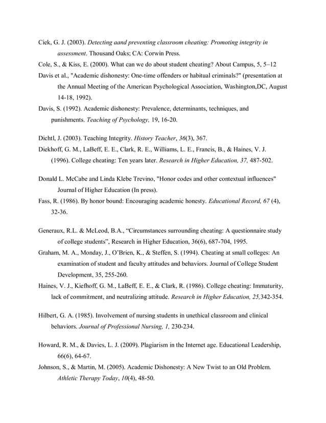 Research Paper on Academic Cheating | PDF