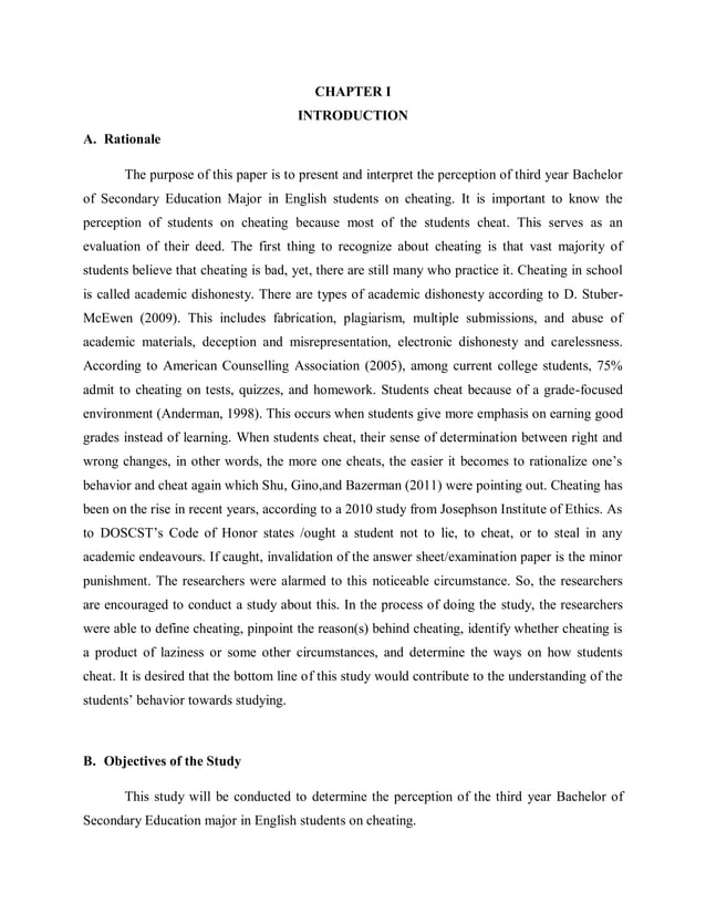 Research Paper on Academic Cheating | PDF