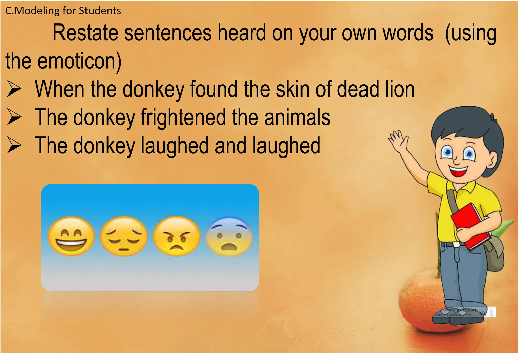 ENG 5 Q4 WEEk 1 DAY 1 Restate sentences heard in one’s own words. Use ...