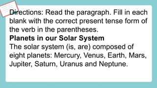 English Grade 6 Lesson in Tenses of Verbs | PPTX