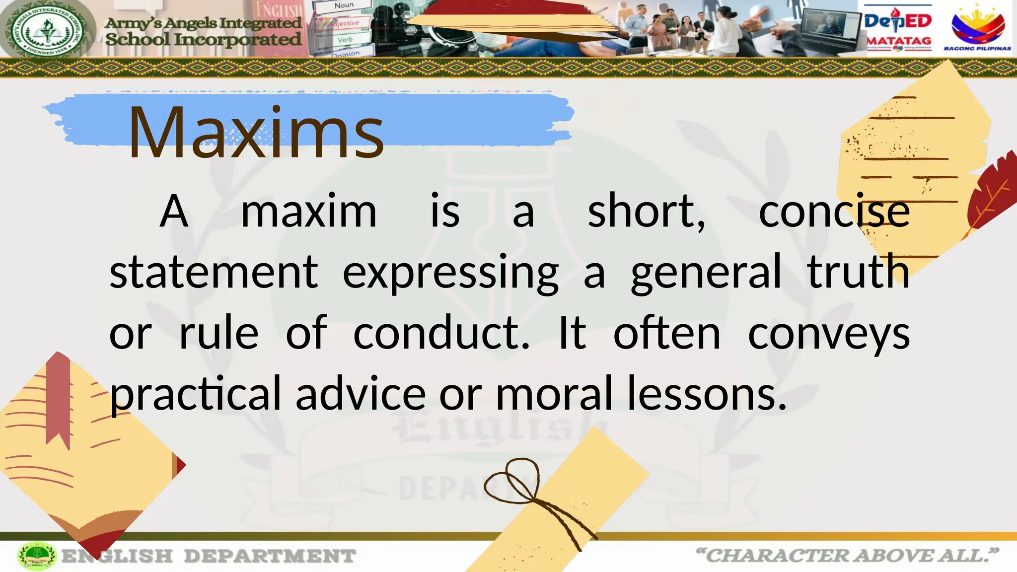 Eng7-Q2-Lesson 1-Maxims, Universal Truths, and Philosophies.pptx