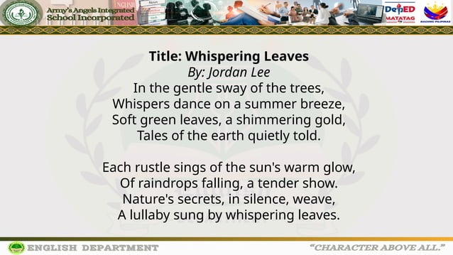 Eng7-Q2-Lesson 6 Part 2 POETRY and its ke elements | PPTX