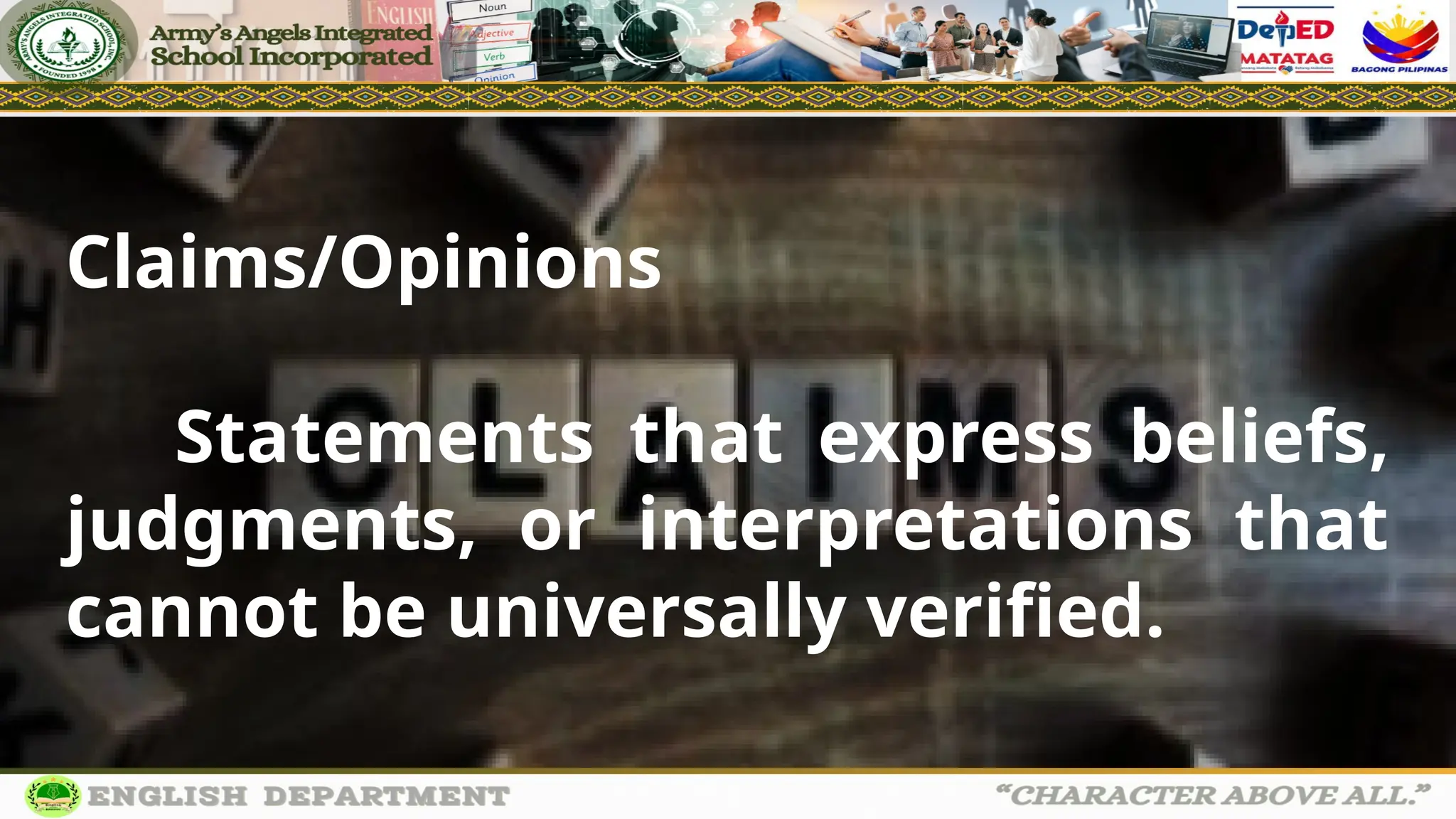 Eng7-Q3-Lesson 3 Distinguish facts from claimsopinions.pptx