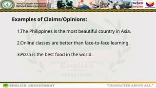 Eng7-Q3-Lesson 3 Distinguish facts from claimsopinions.pptx
