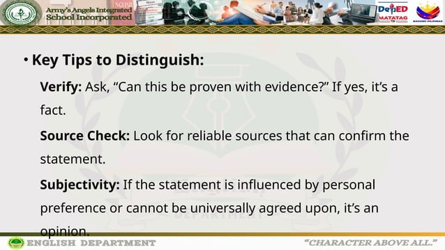 Eng7-Q3-Lesson 3 Distinguish facts from claimsopinions.pptx