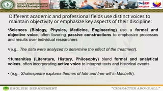Eng7-Q4-Lesson 1 Part 1 Understanding Discipline-Specific Words, Voice ...