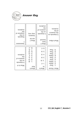 ENG7-Q4-MOD3. determine the worth of ideas mentioned in the text listened to | PDF