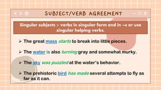 UNDERSTANDING BASIC RULES OF SUBJECT-VERB AGREEMENT | PPTX