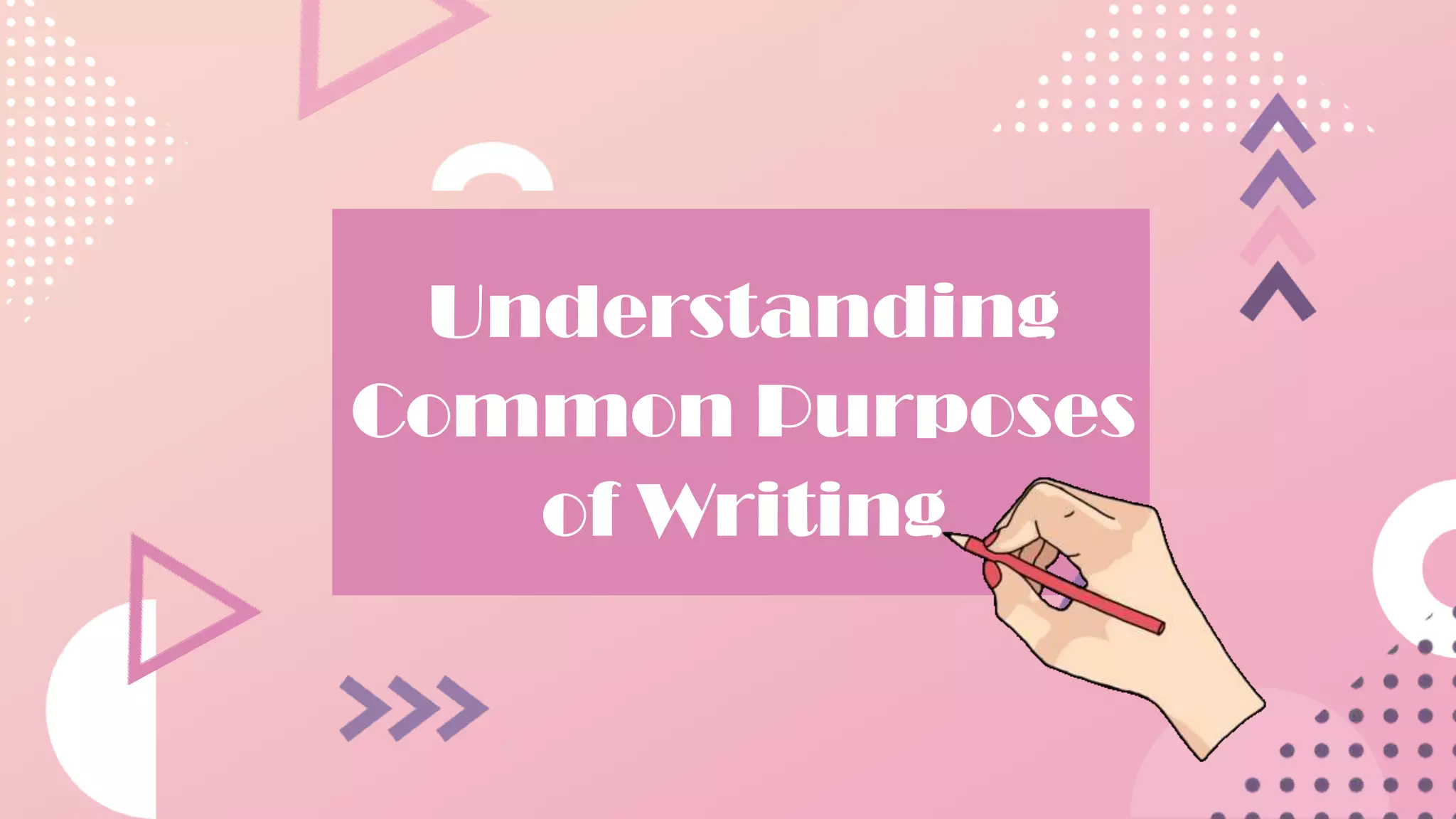 Understanding Common Purposes of Writing | PPTX