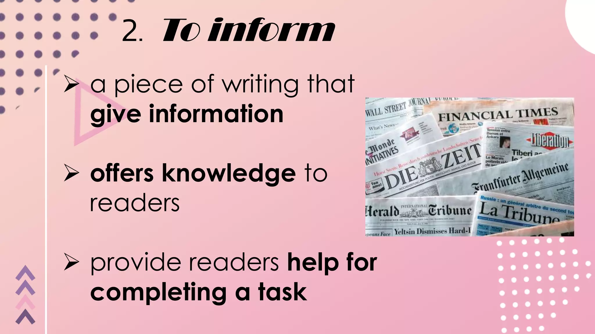 Understanding Common Purposes of Writing | PPTX