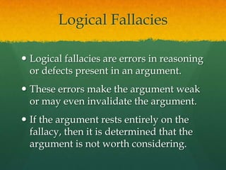 Eng 72 83 r week 13 day 2 april 23 logical fallacies | PPT