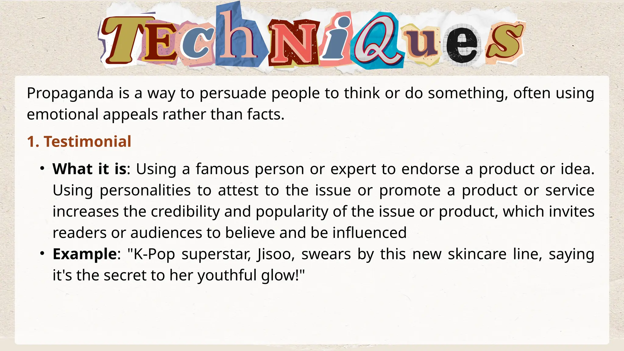 Different types of Propaganda. English Q3, WEEK 5. PPT | PPTX