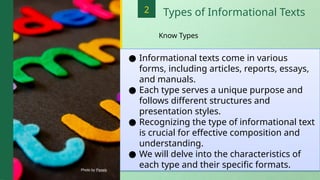 ENG 7 Q4 EN7INF-IV-13 Compose the informational text based on the ...