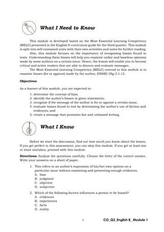 ENG8-Q3-MODULE1.pdf learning module for English 8 | PDF