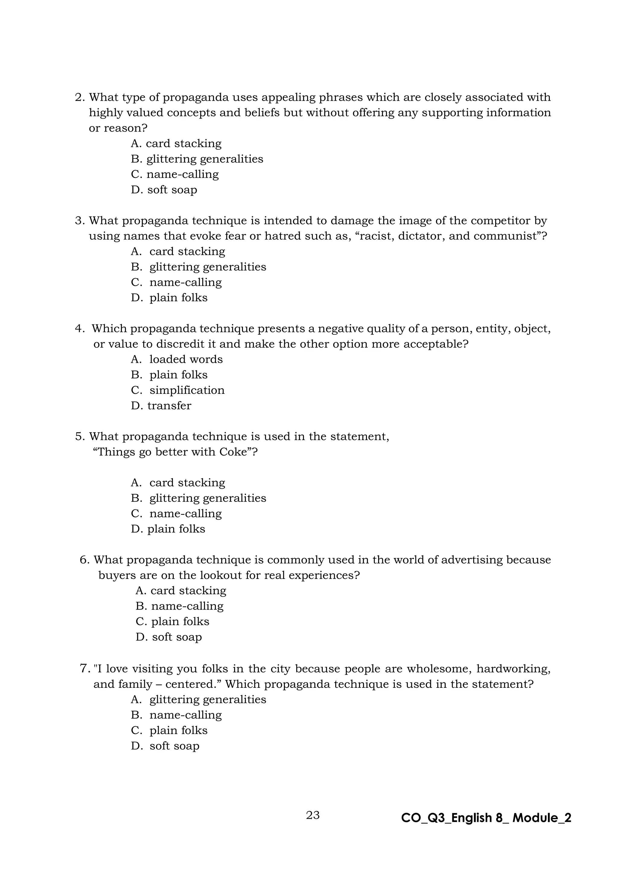 ENG8-Q3-MODULE2.pdf learning module for English 8 | PDF