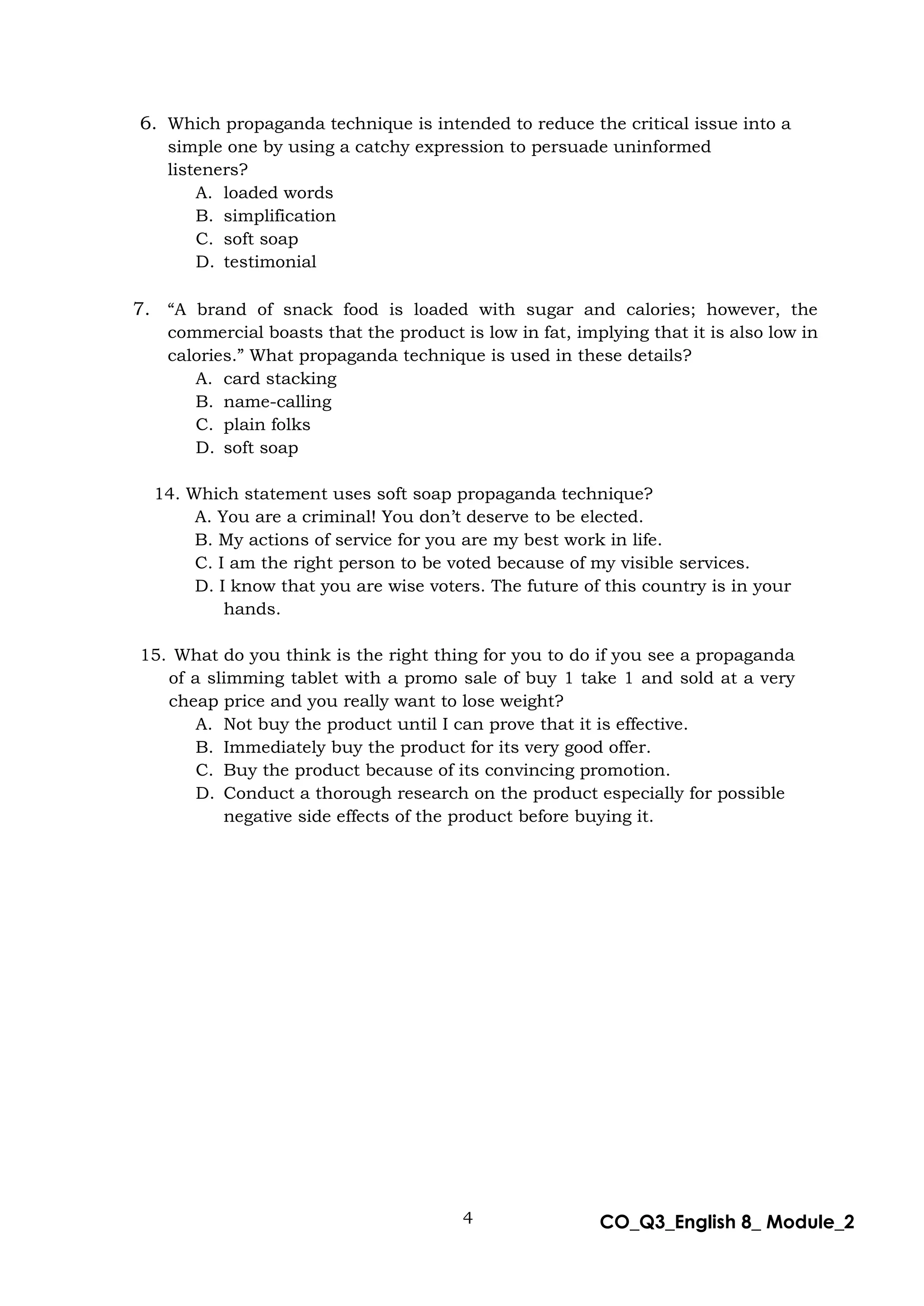 ENG8-Q3-MODULE2.pdf learning module for English 8 | PDF