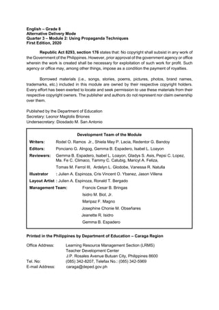 ENG8-Q3-MODULE2.pdf learning module for English 8 | PDF