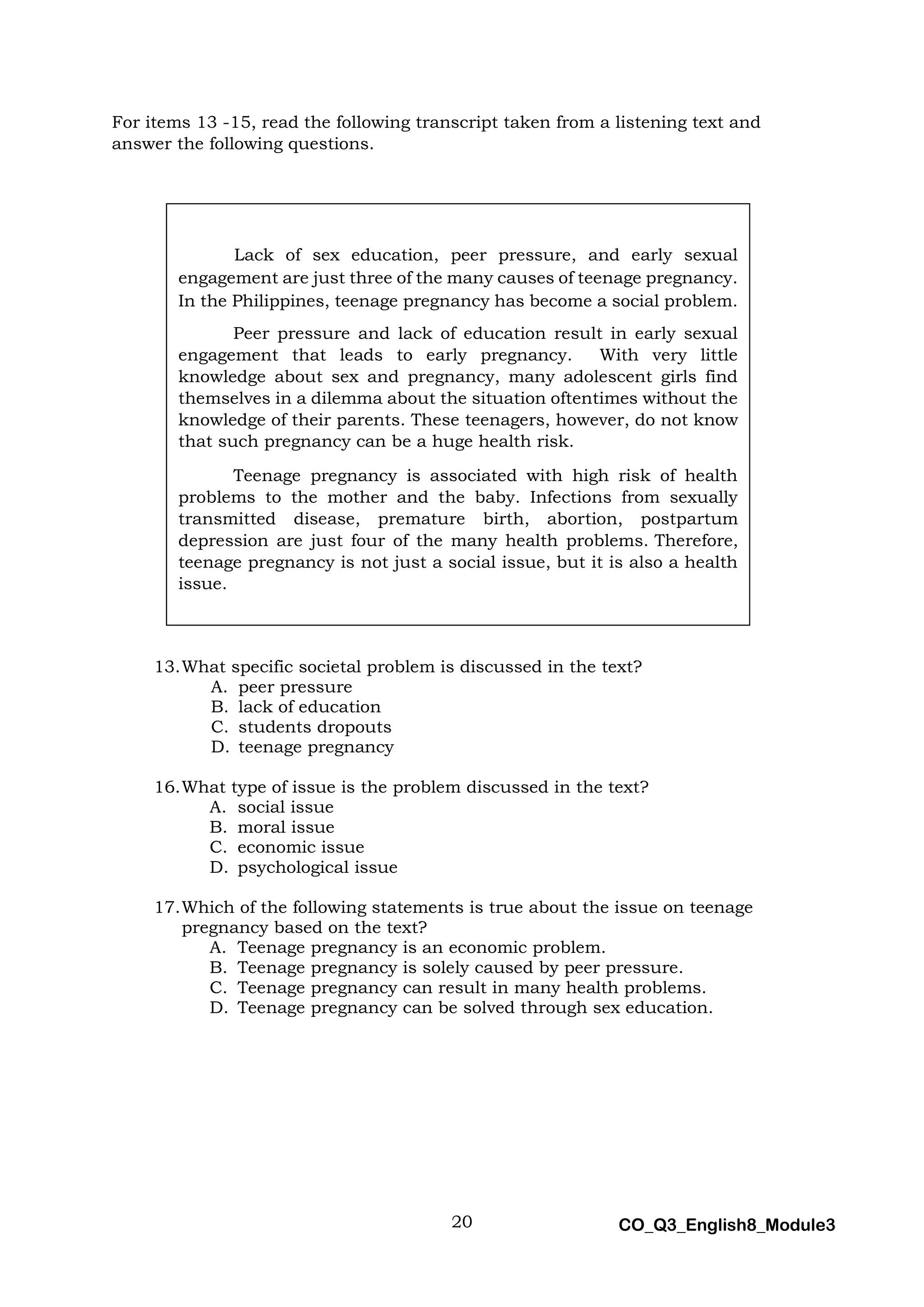 ENG8-Q3-MODULE3.pdf learning module for English 8 | PDF
