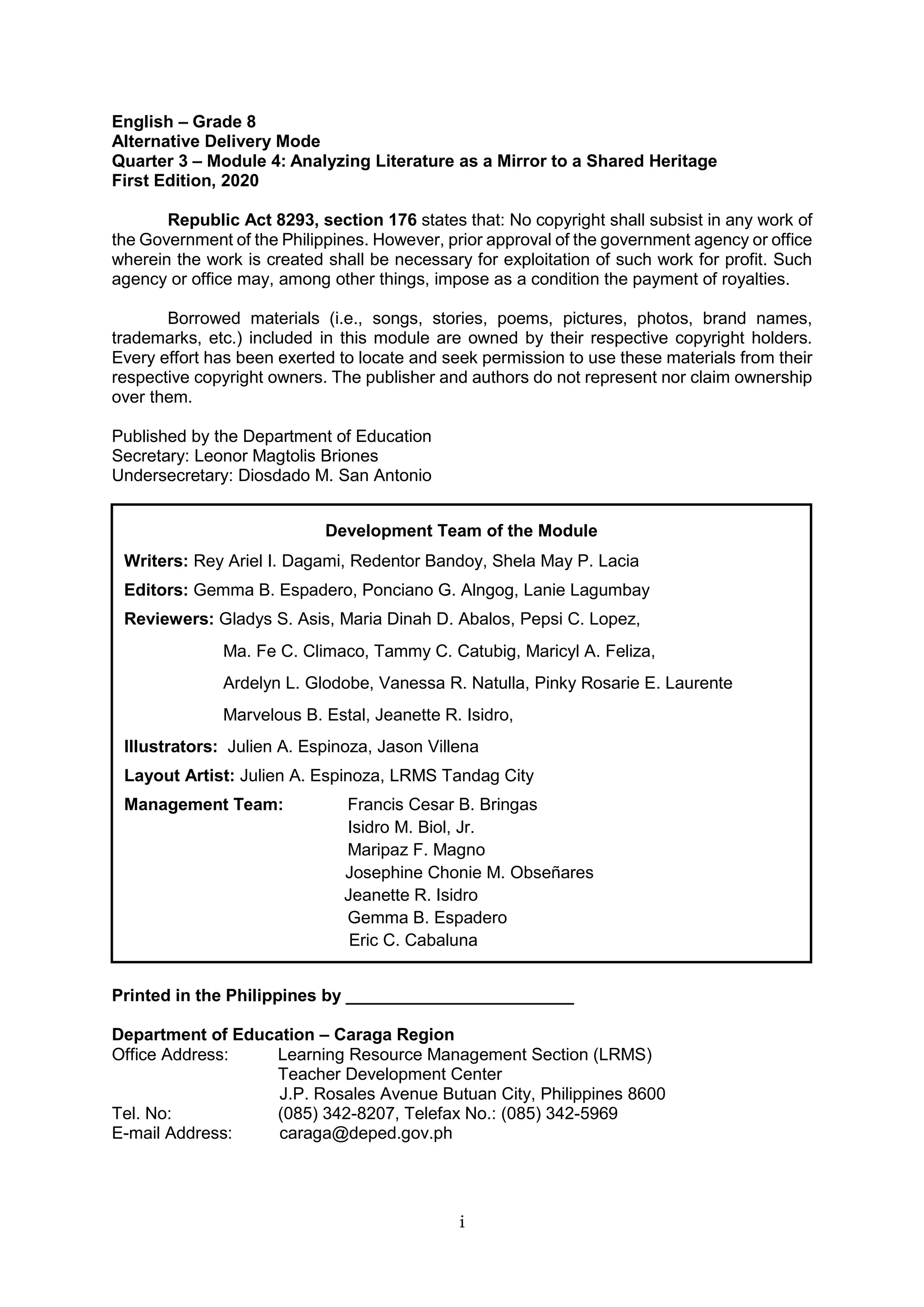 ENG8-Q3-MODULE4.pdf learning module for English 8 | PDF