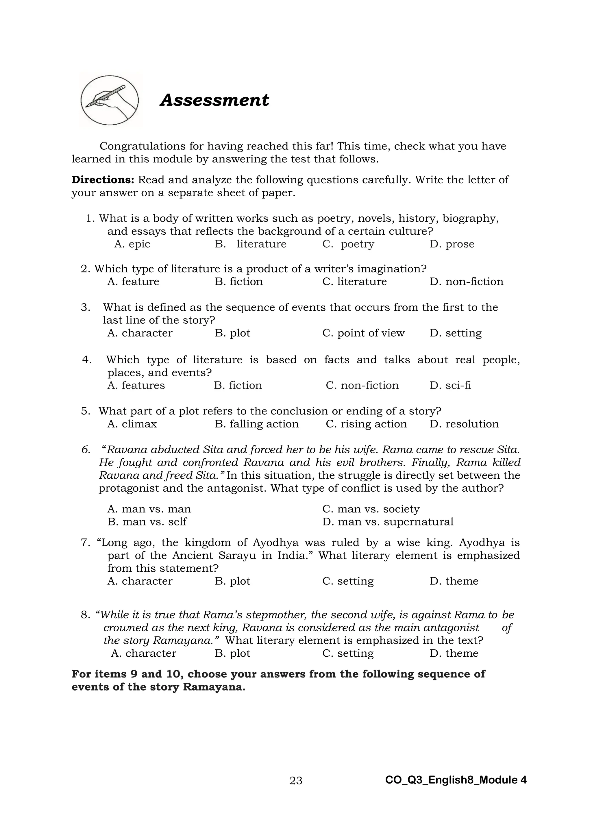 ENG8-Q3-MODULE4.pdf learning module for English 8 | PDF