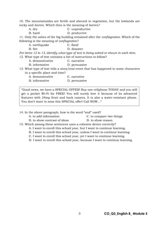 ENG8-Q3-MODULE5.pdf learning module for English 8 | PDF