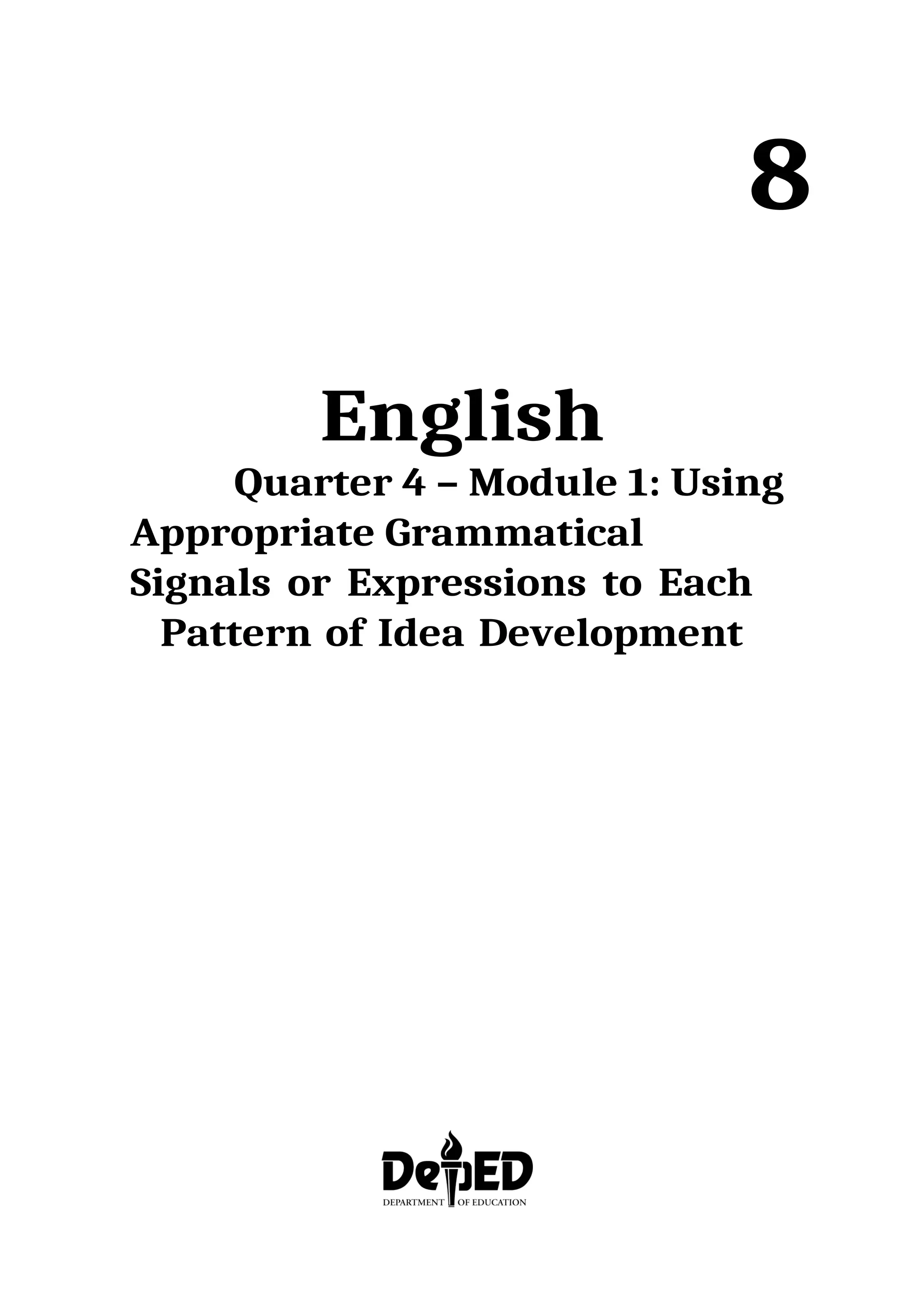 English 8 Quarter 4 Module 1 with activity sheets | DOCX