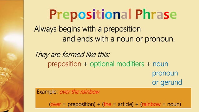 Eng8 adjectival prepositional phrase | PPTX