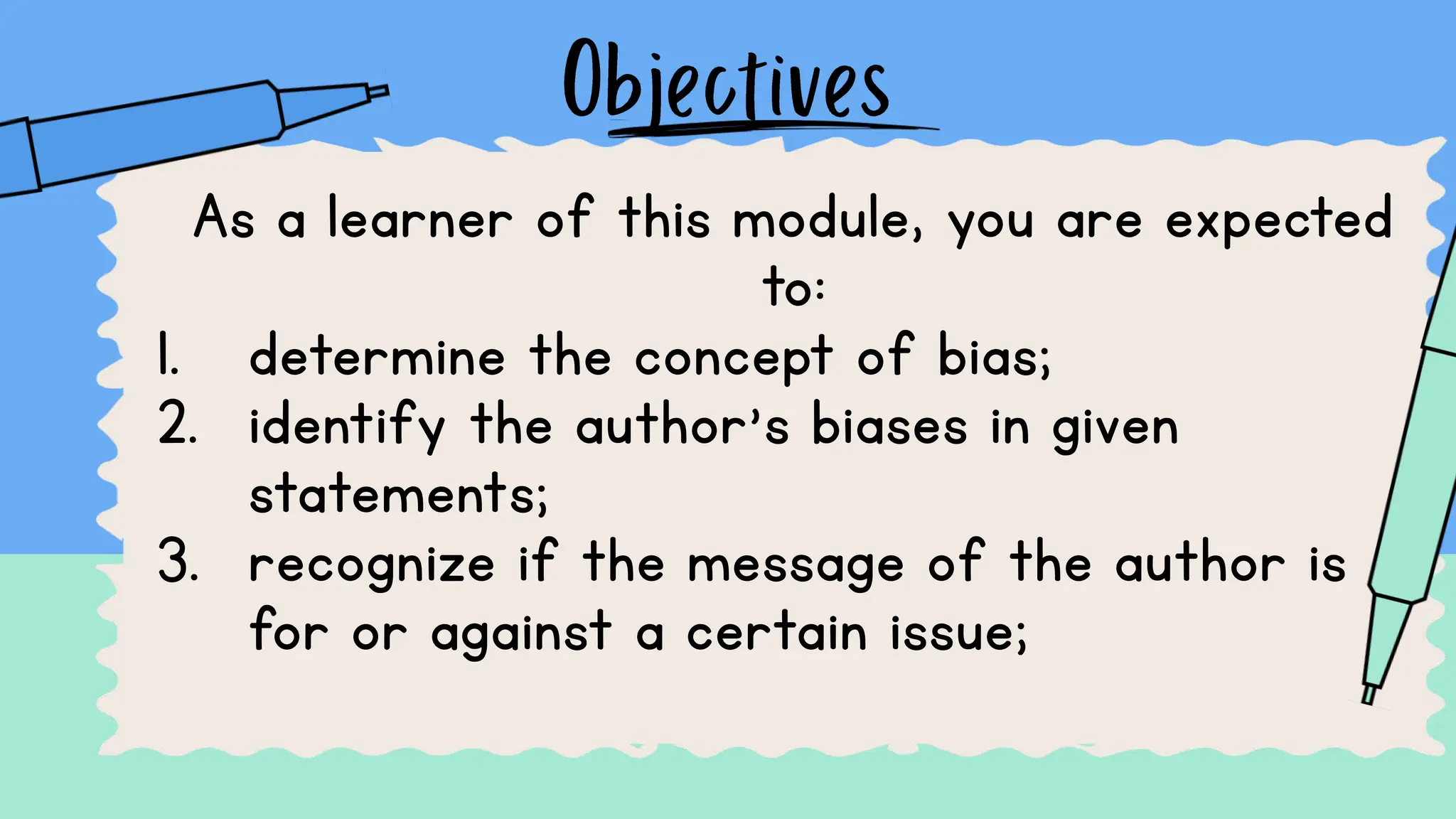 Eng 8 Q3 M1. biased and noting challenges | PPTX
