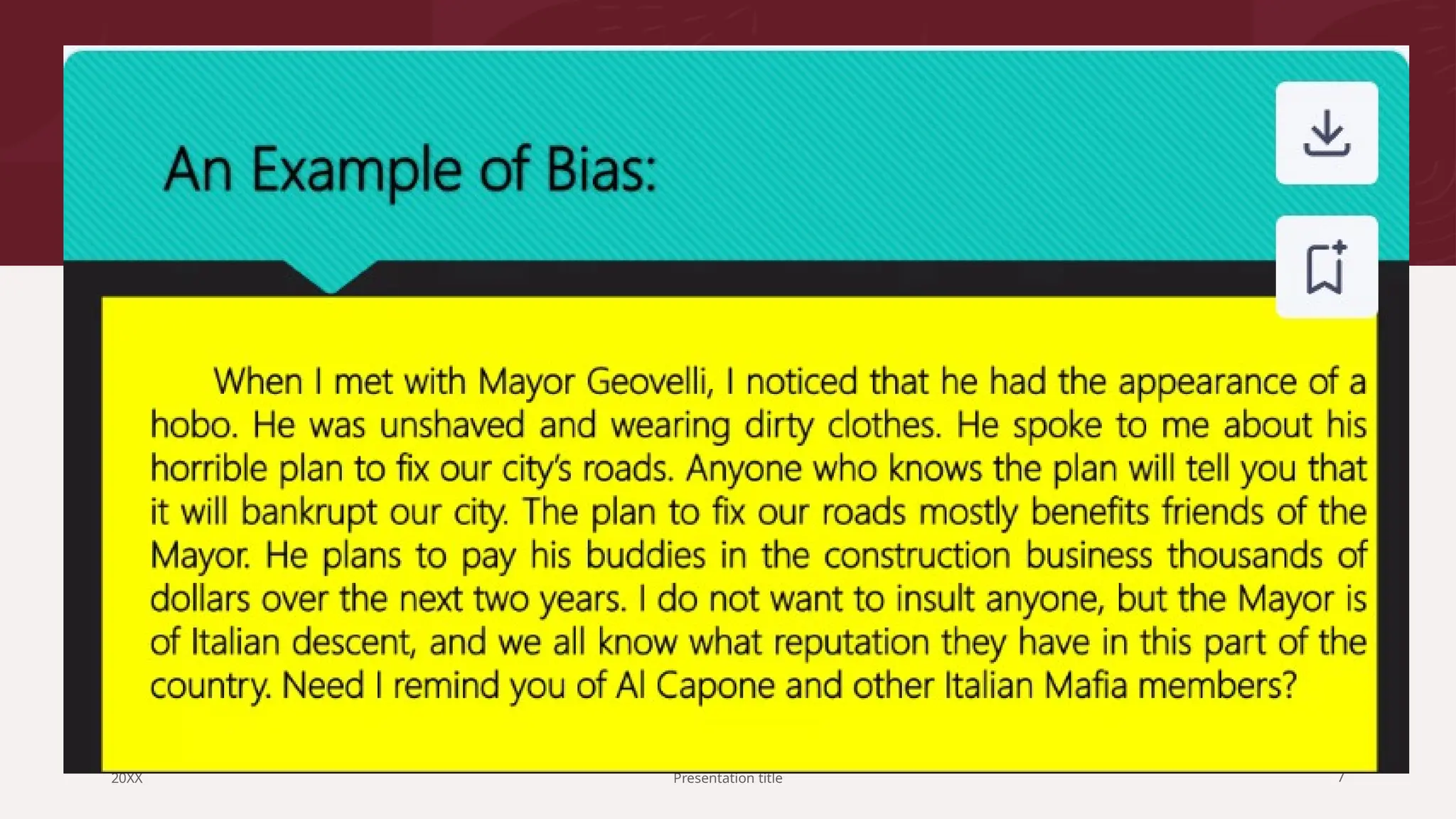 English 8, quarter 3 week 1- examining biases | PPTX