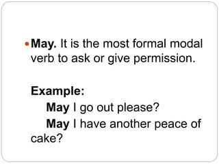Expressing permission, prohibition and obligation using modals | PPTX