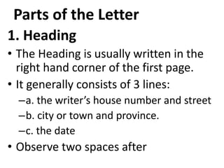 Writing A Letter: The different Parts of A Letter and Tips on How to ...