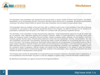 Godman Sachs EEMEA one-on-one Conference November 2010 | PPT