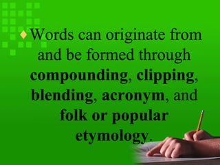Eng9 determining word origins | PPT