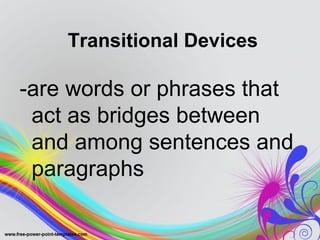 Eng9 transitional devices | PPT